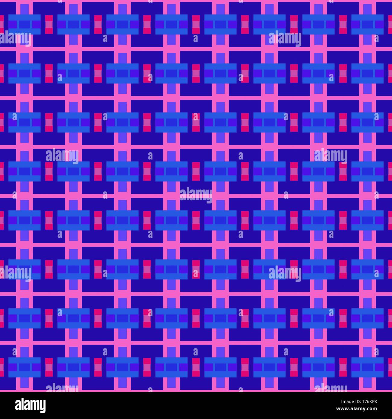 neon fuchsia, royal blue and dark blue geometric repeating patterns ...