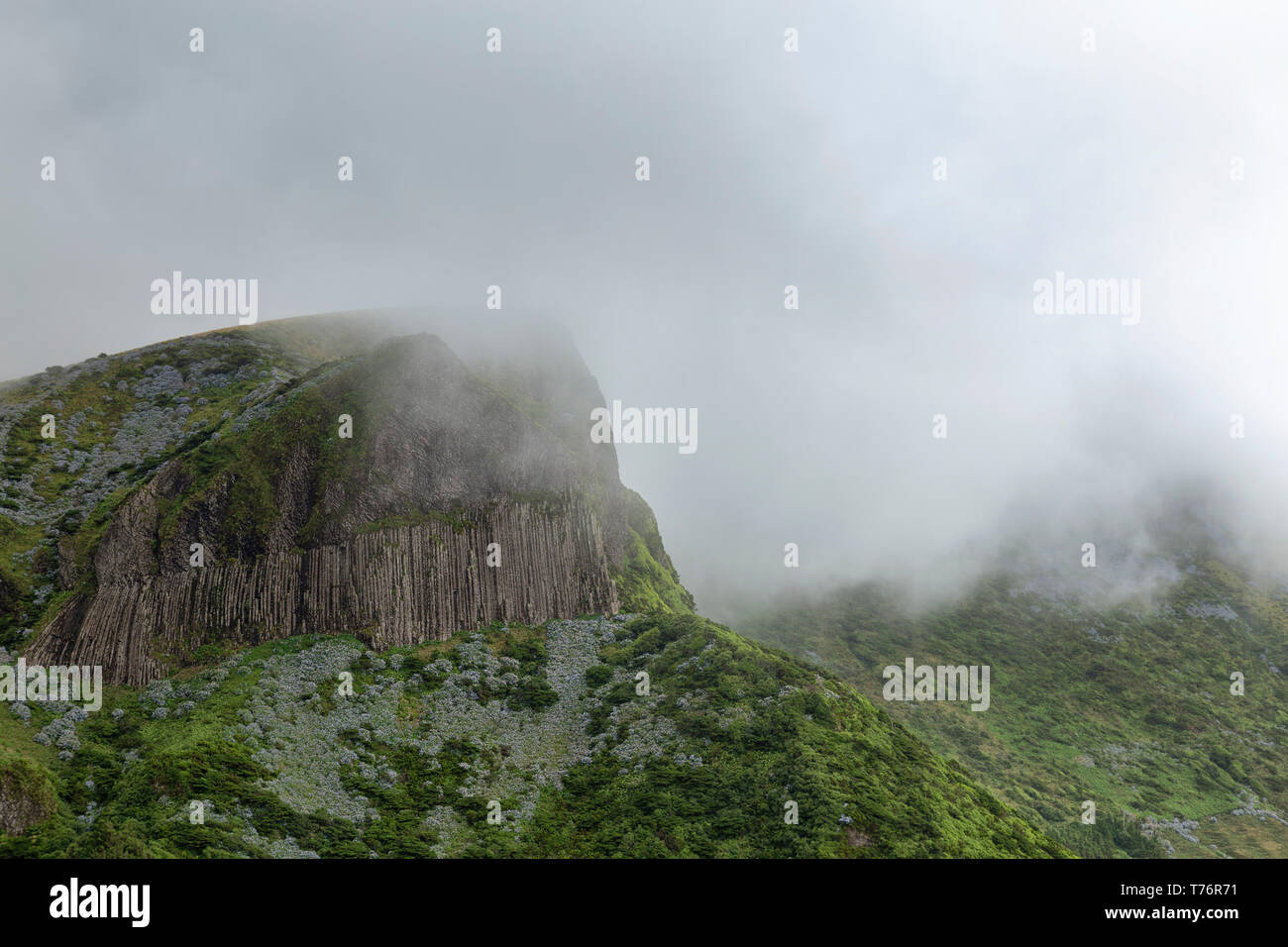 Beautiful and dramatic view of the Rocha dos Bordoes basalt formation ...