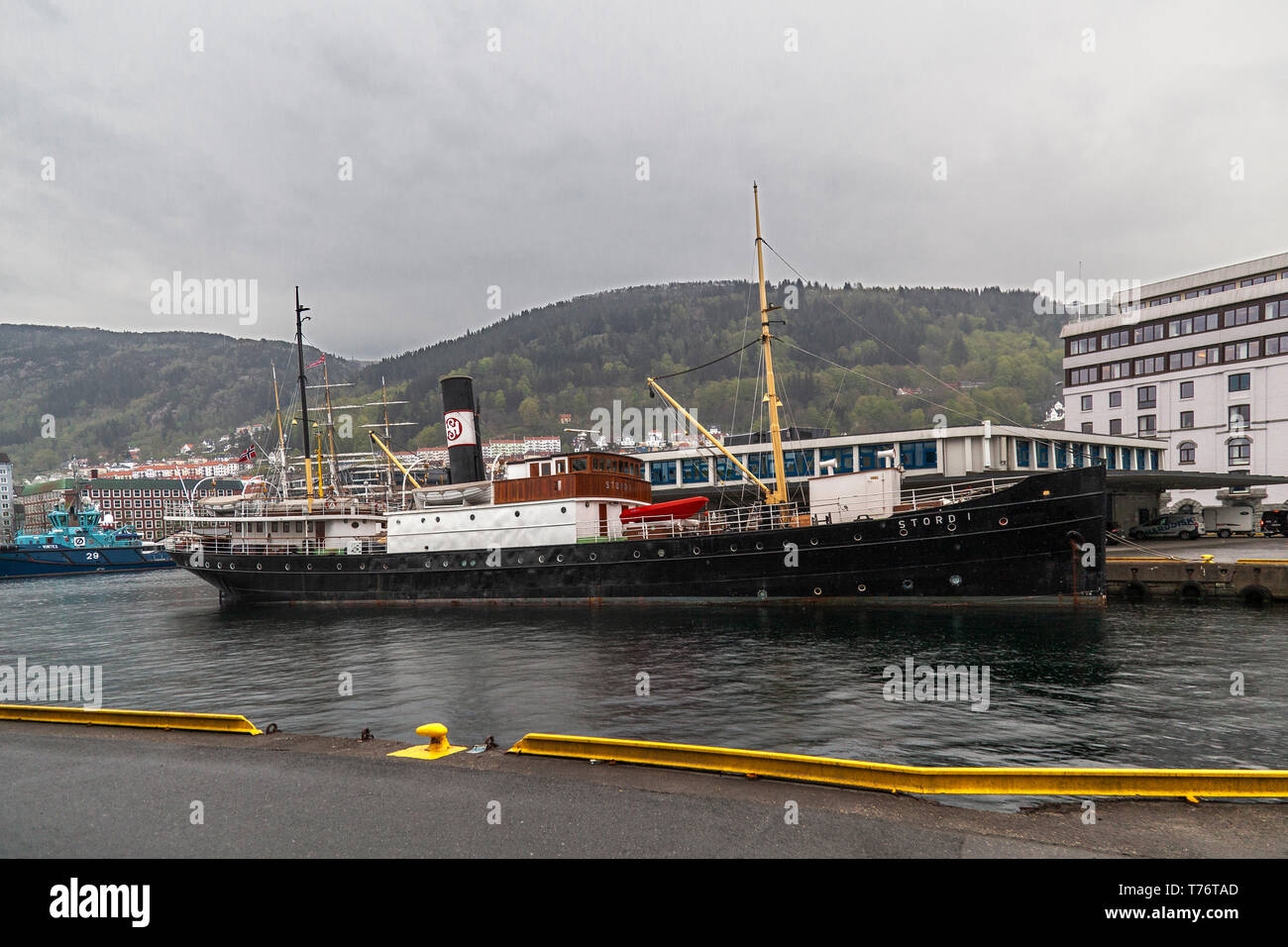 Veteran passenger steam ship Stord 1, built 1913. Berthed in the port ...