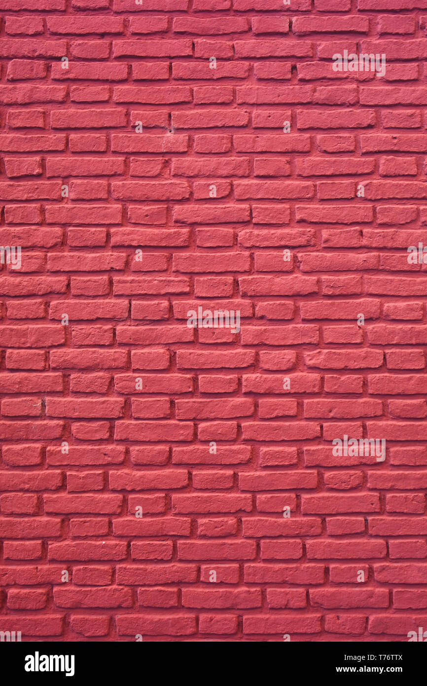 Vertical Image of Raspberry Red Colored Brick Wall for Background ...