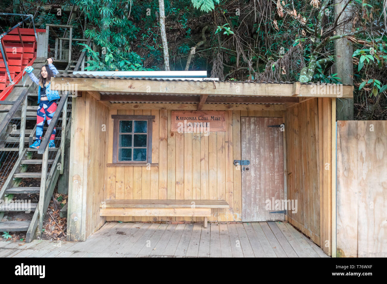 Wooden hut of historic Katoomba Coal Mining office in the Blue ...