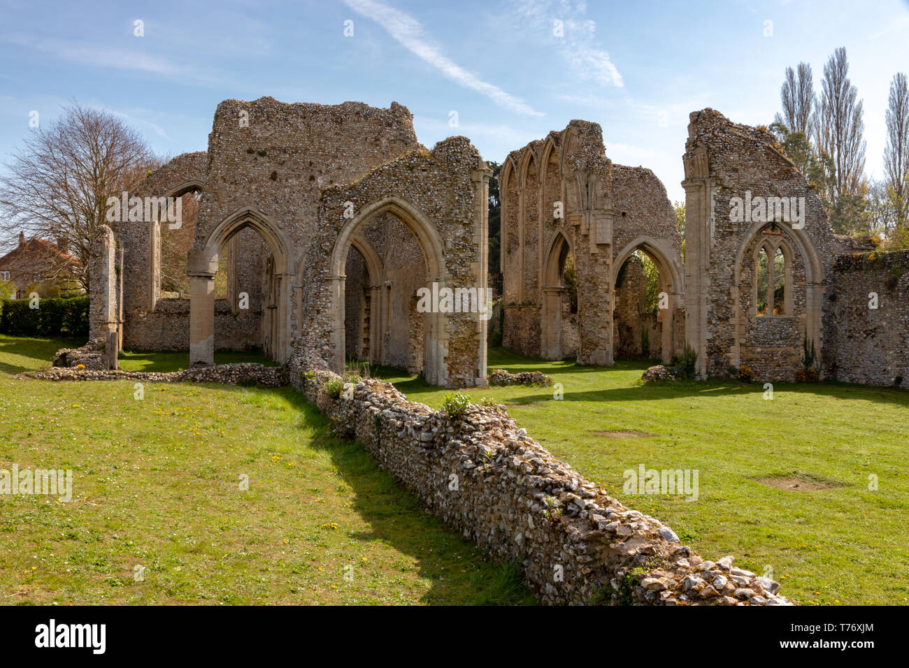 The ruined arches of Creake Abbey a former Augustinian Priory in North ...