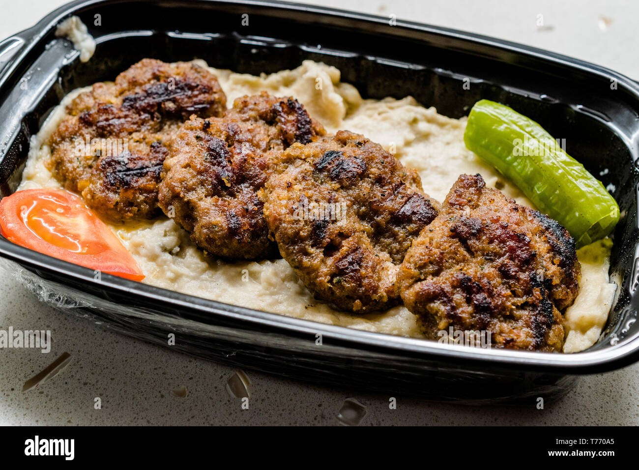 Turkish Fast Food Kofte / Kofta with Roasted Eggplant Hunkar Begendi in ...