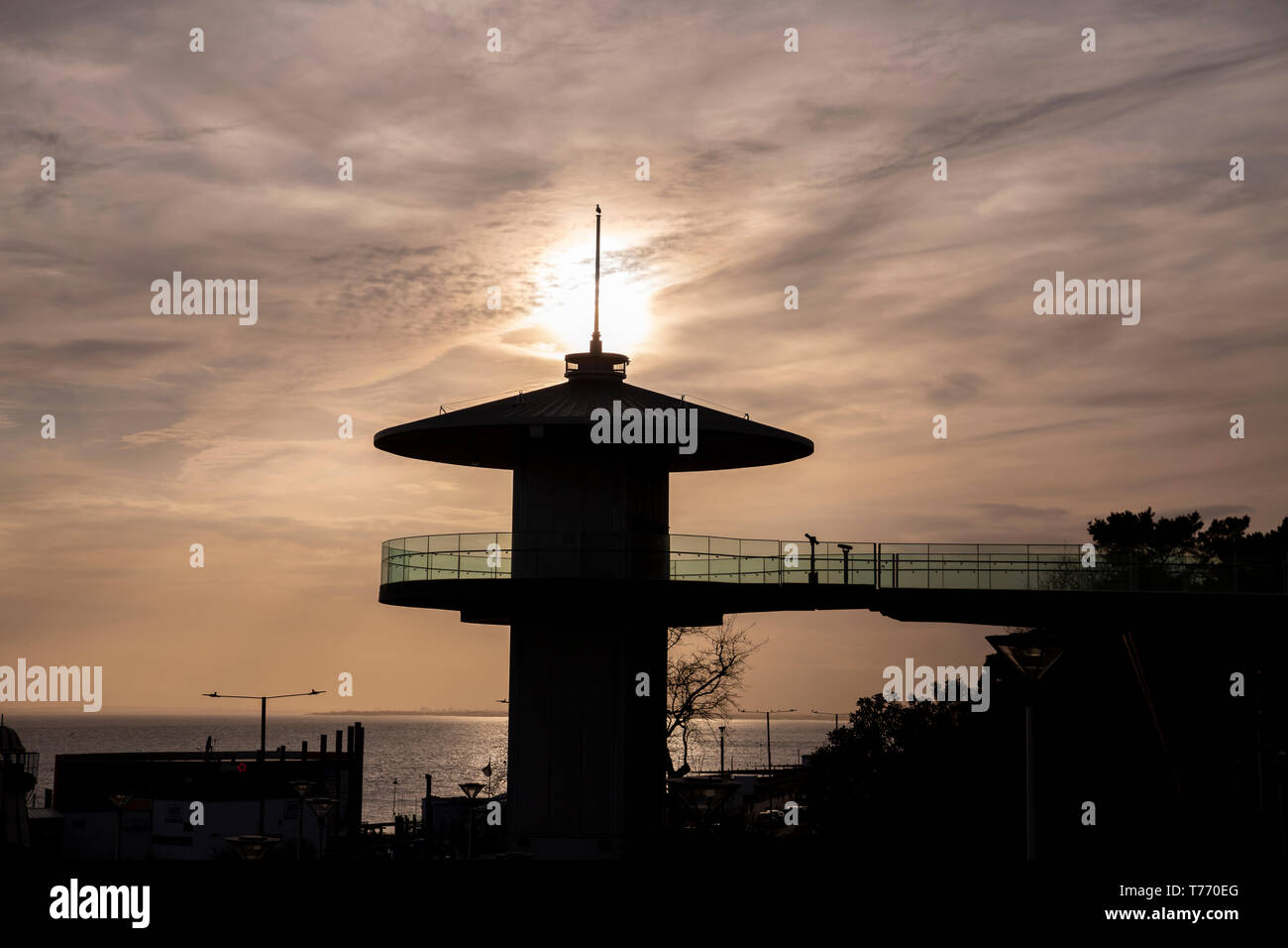 Watching Tower in British Coastal Town Southend-on-Sea Stock Photo - Alamy