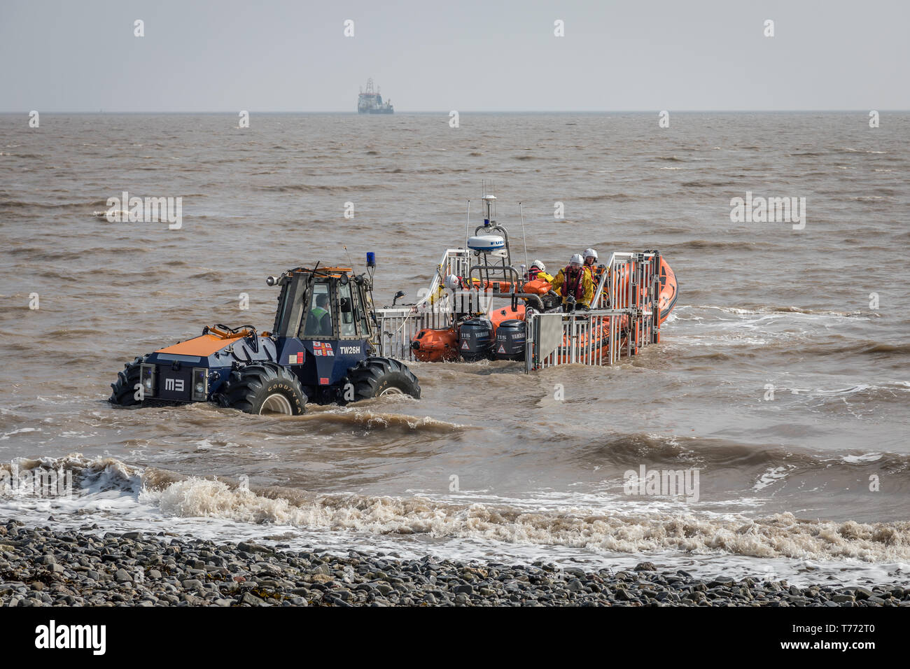 RNLI 'B class' Atlantic lifeboat 'Maureen Lilian' is secured to its ...