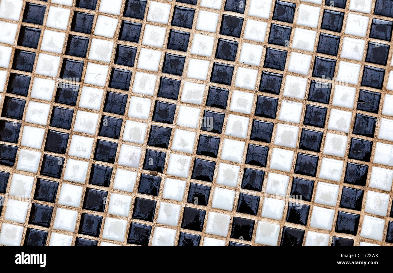 Black and white ceramic colorful tiles mosaic composition pattern ...