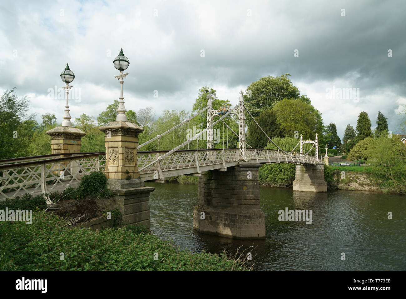 Wrought iron suspension bridge built in 1898 to celebrate Queen ...