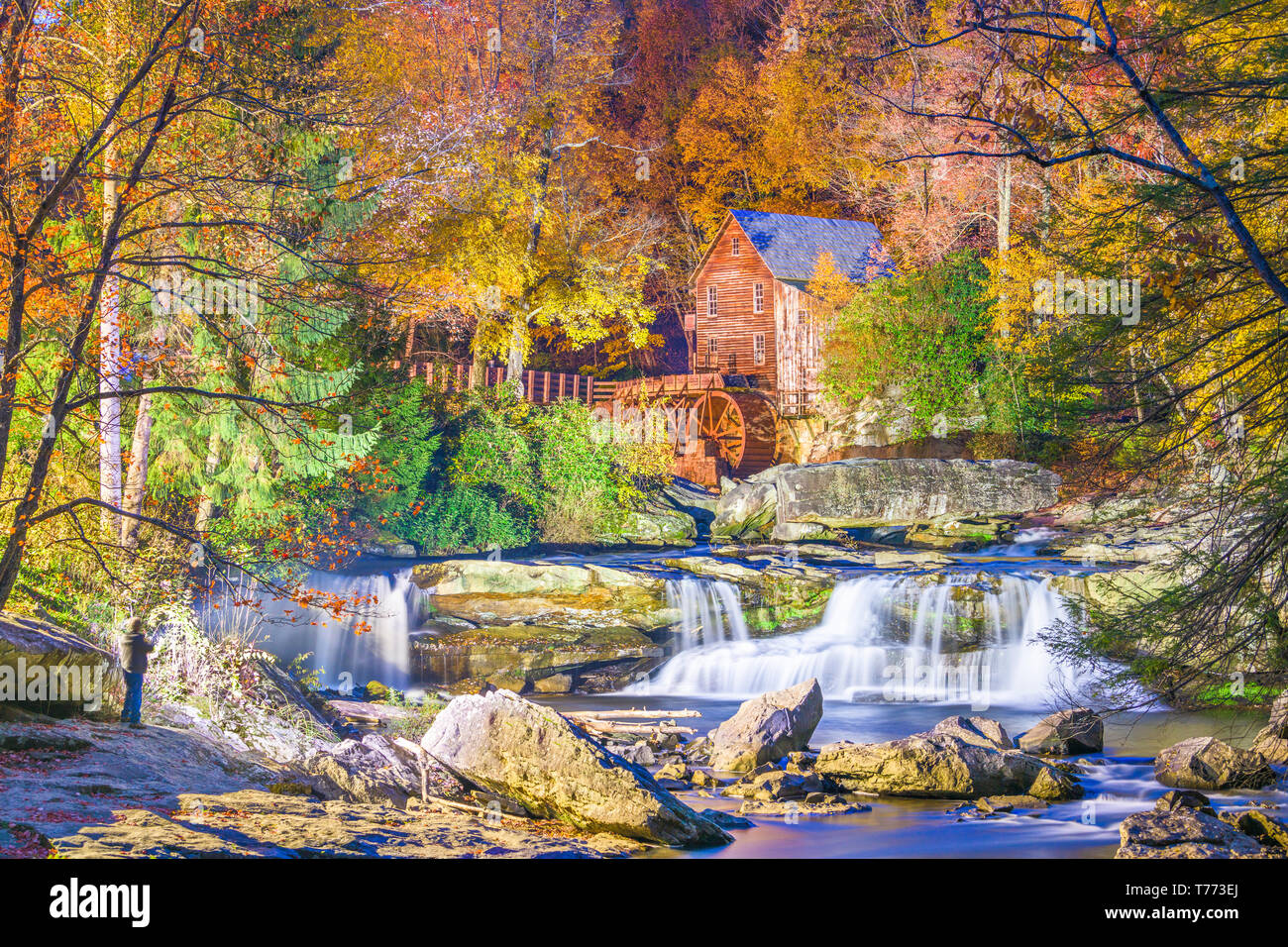 Babcock State Park, West Virginia, USA at Glade Creek Grist Mill during ...