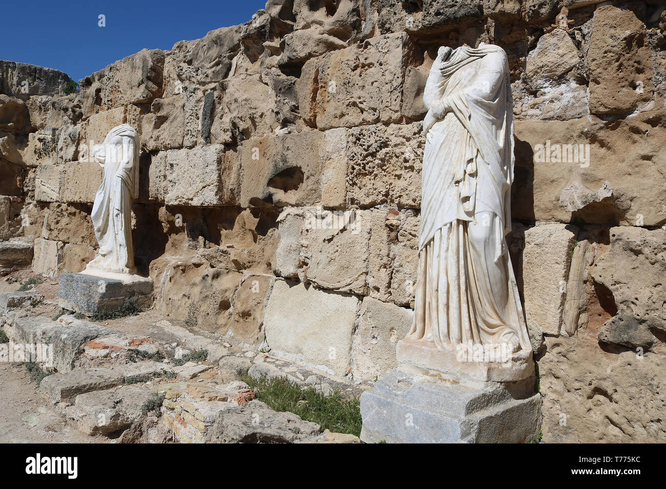 Romans ruins of the city of Salamis, near Famagusta, Northern Cyprus ...