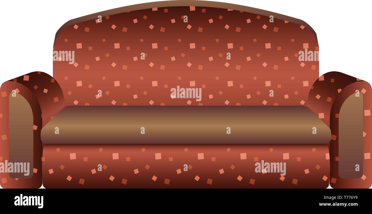 Red sofa icon. Cartoon of red sofa vector icon for web design isolated ...