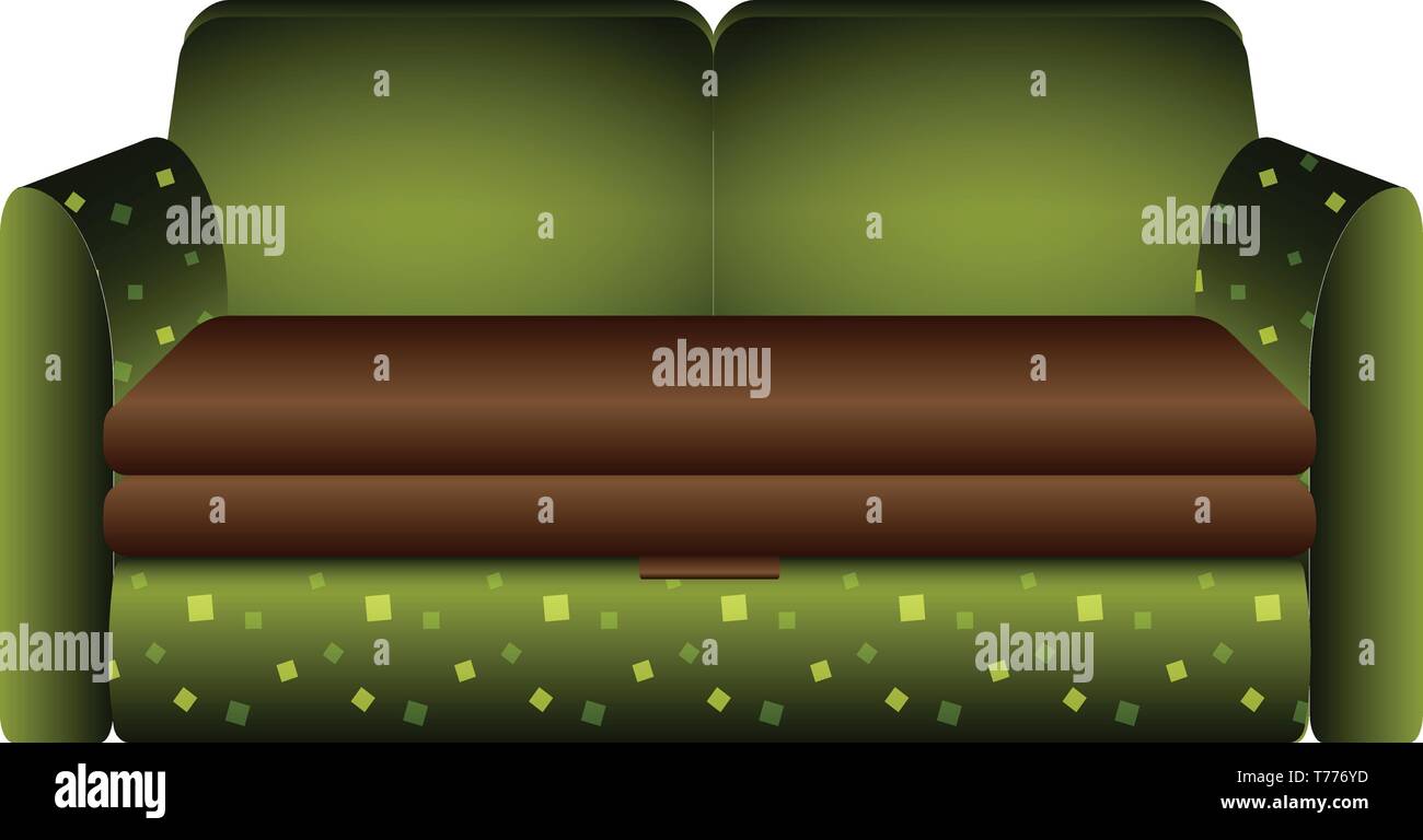 Green sofa icon. Cartoon of green sofa vector icon for web design ...
