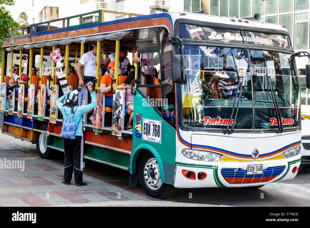 Cartagena Colombia,El Laguito,chiva party bus,guided tour,vendor ...