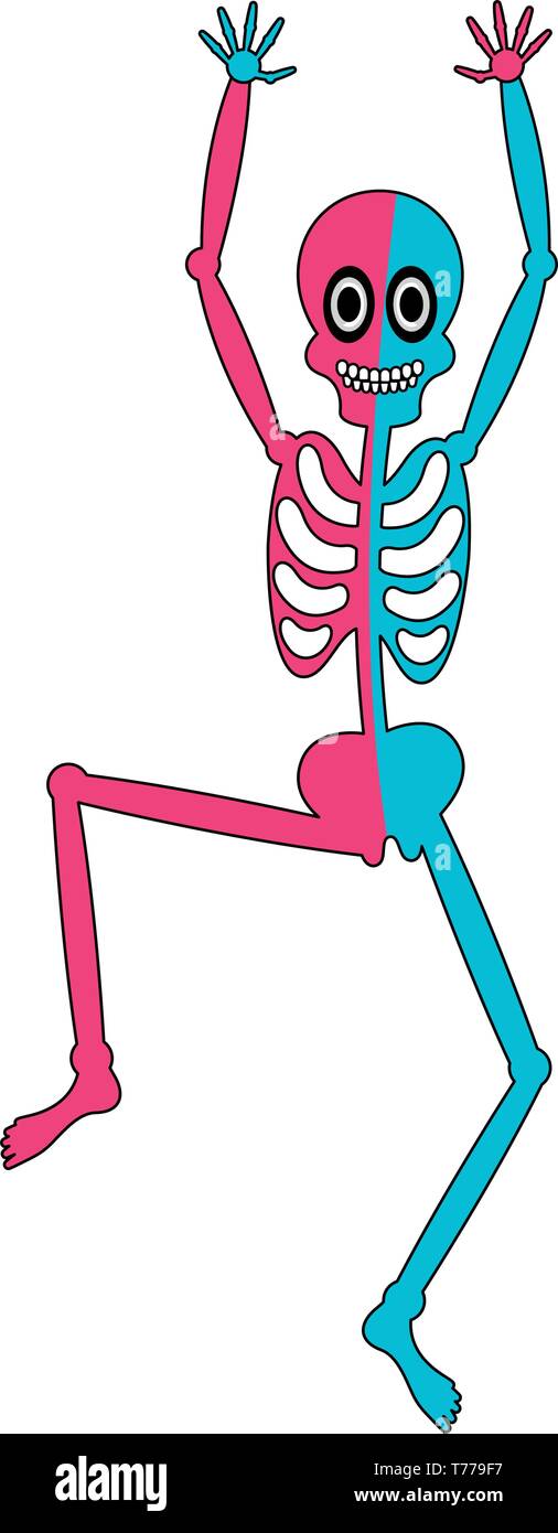 Isolated human skeleton cartoon jumping image Stock Vector Image & Art ...