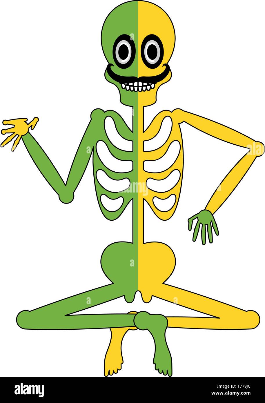Isolated human skeleton cartoon sitting image Stock Vector Image & Art ...