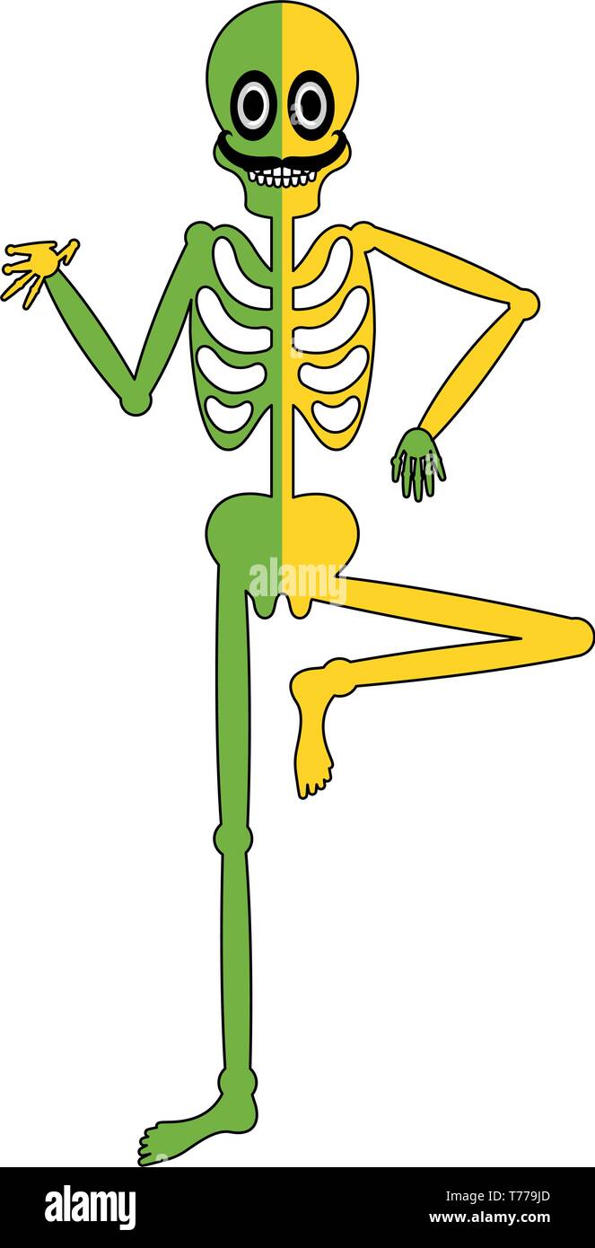 Isolated happy colored skeleton cartoon image Stock Vector Image & Art ...