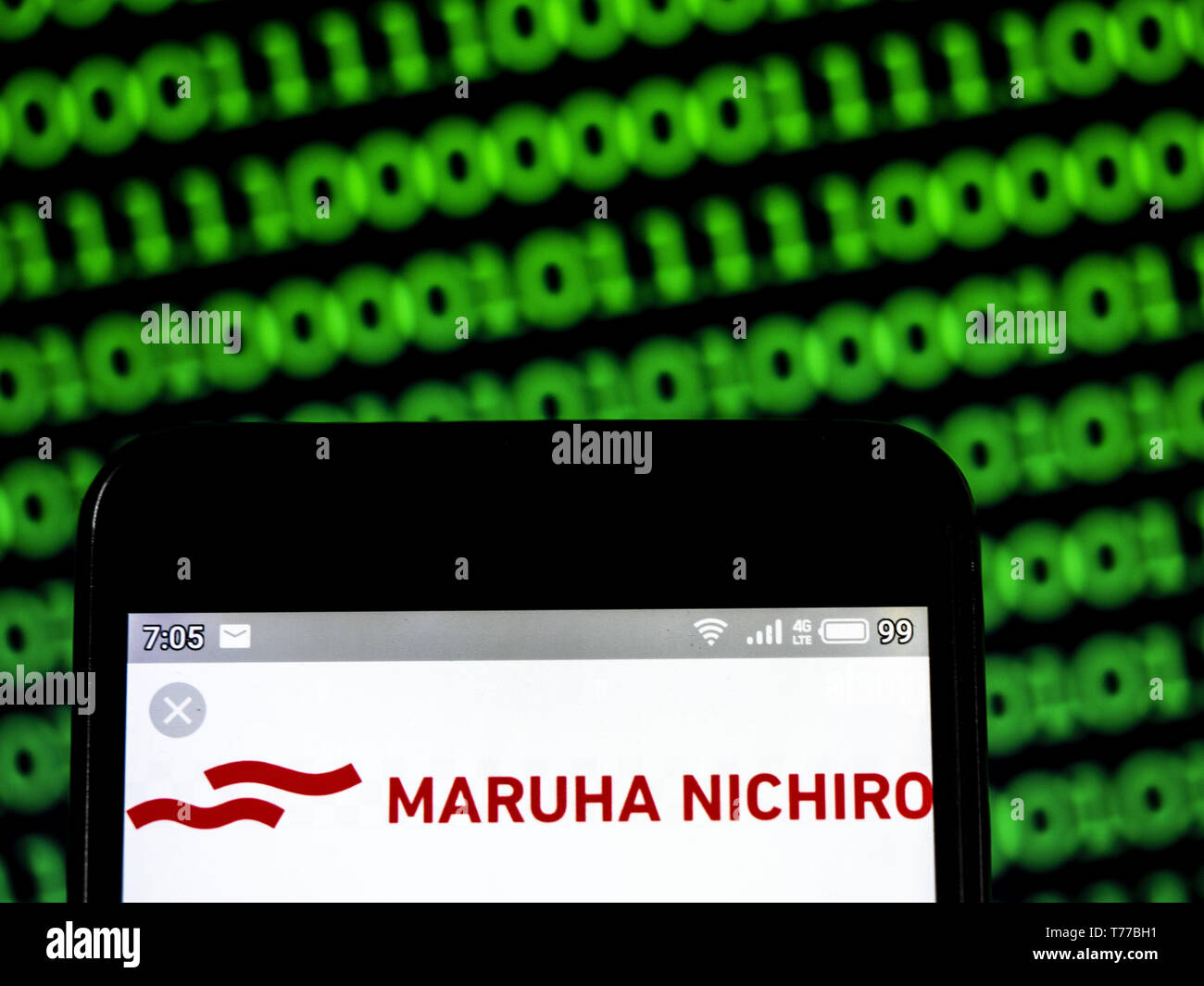 Ukraine. 4th May, 2019. In this photo illustration a Maruha Nichiro Corporation logo seen ...