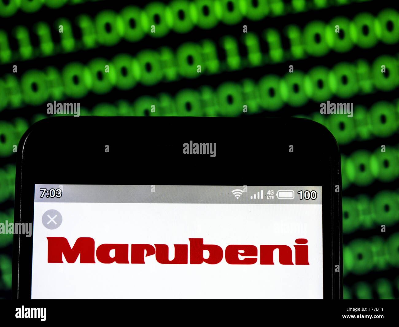 Ukraine. 4th May, 2019. In this photo illustration a Marubeni ...