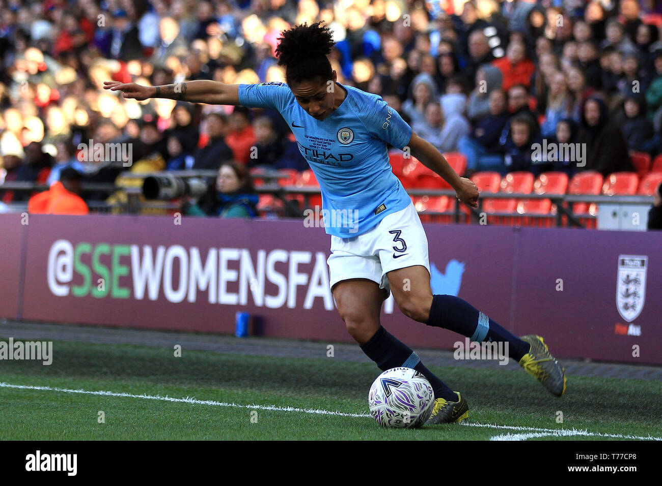 London, UK. 04th May, 2019. Demi Stokes of Manchester City Women in ...