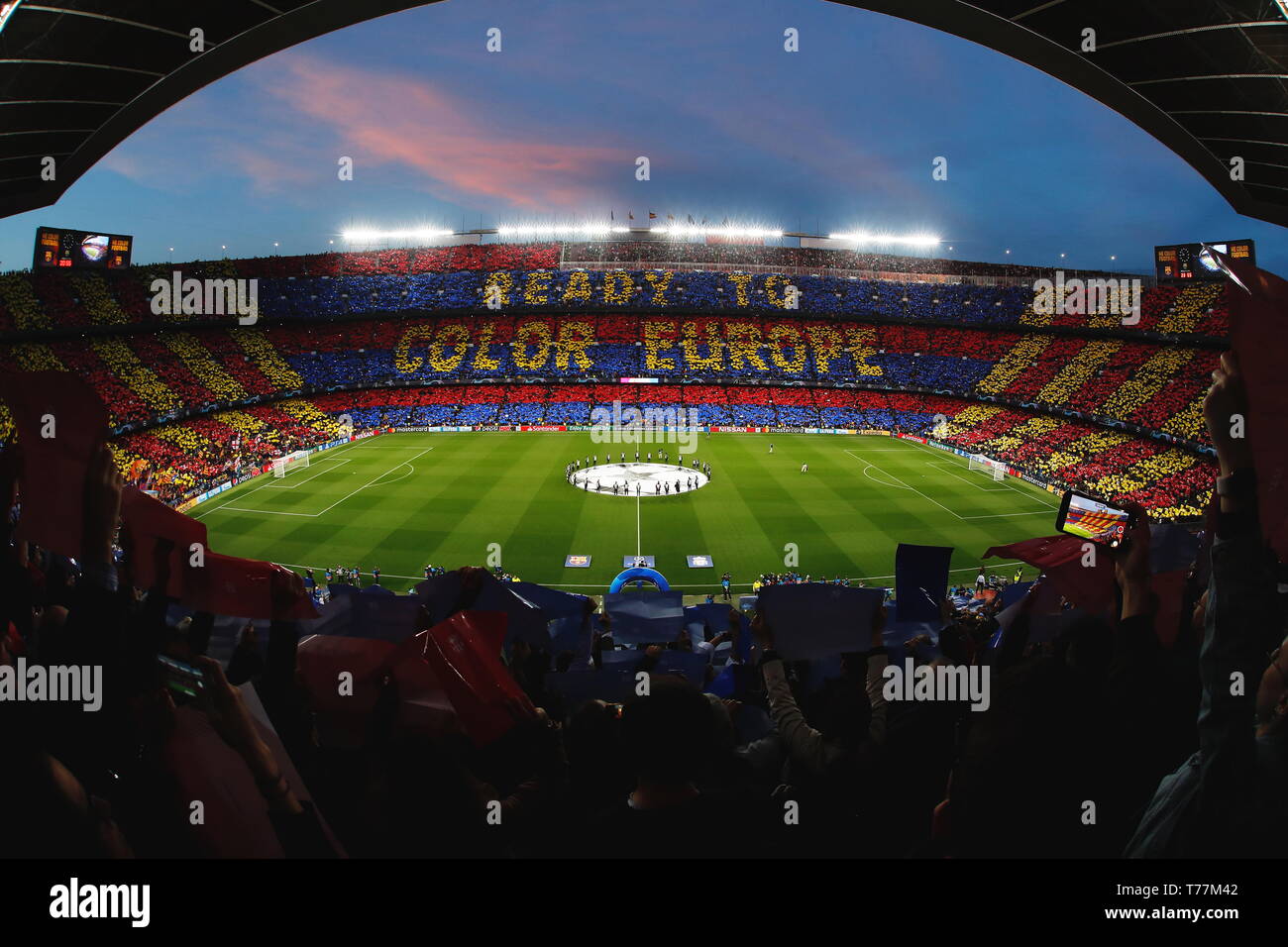 Barcelona, Spain. 1st May, 2019. Camp Nou's Choreography Football ...