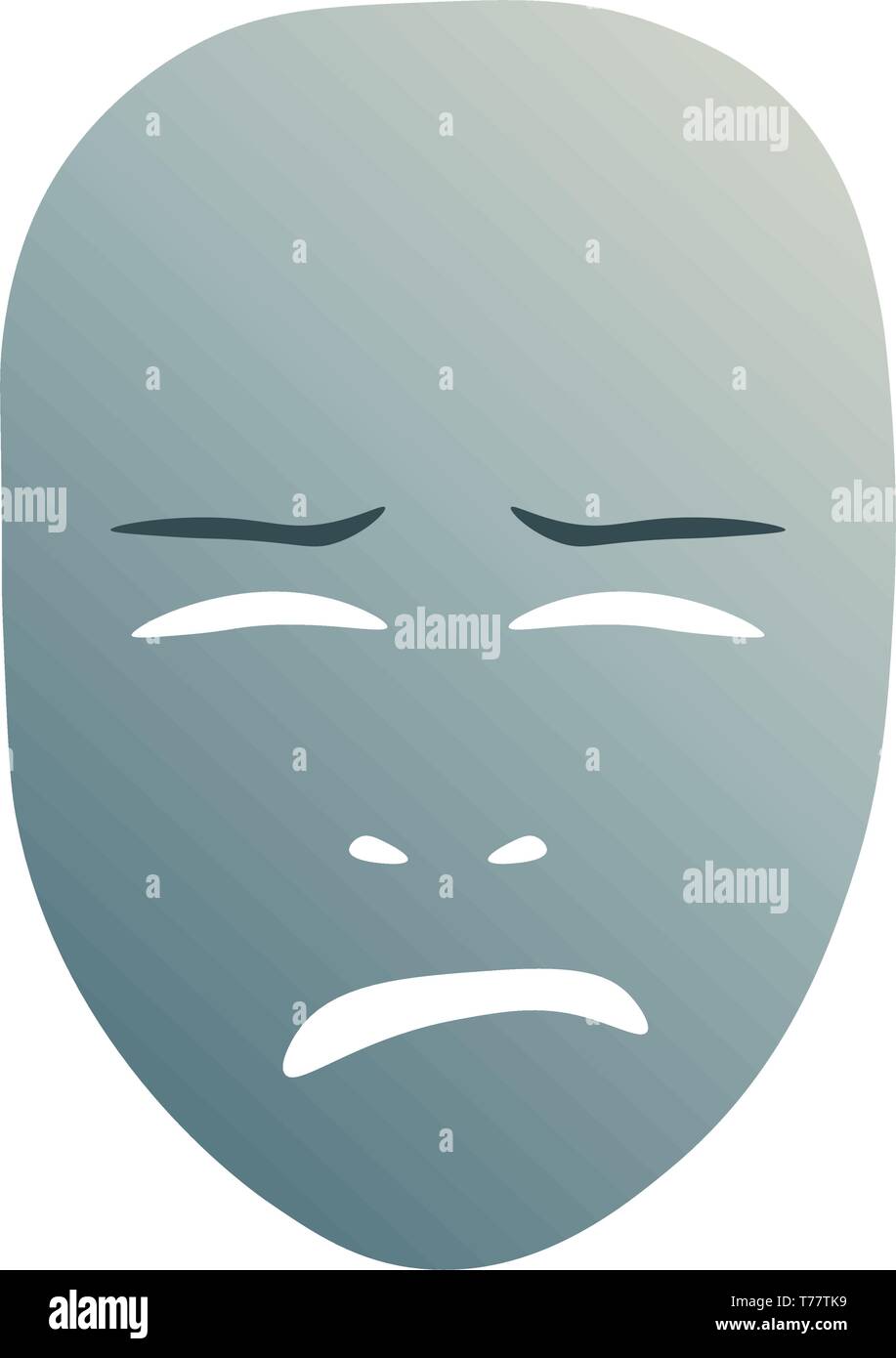 Theatrical mask with crying emotion. Vector illustration. Blue mask ...