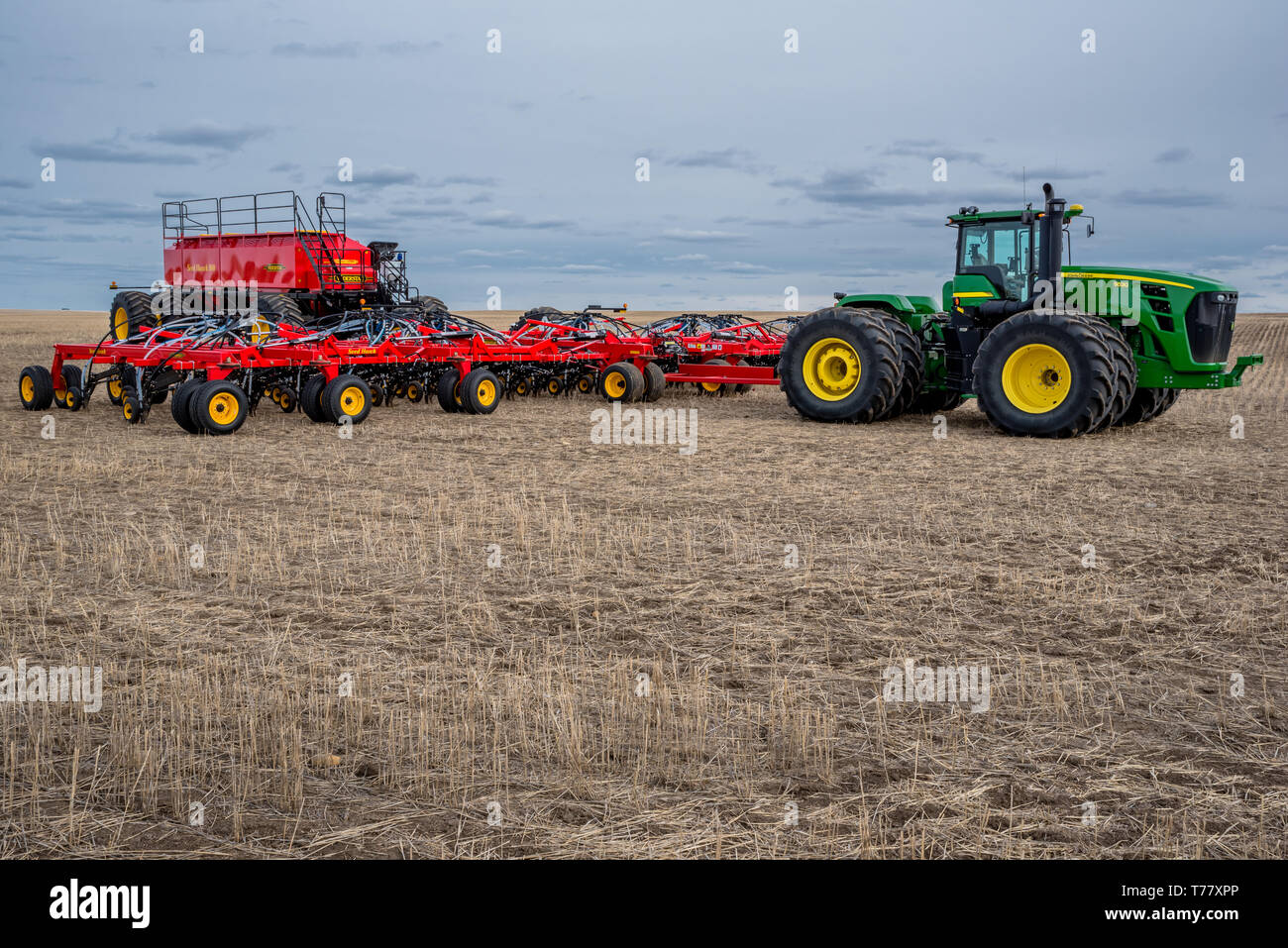 John deere tractor seed drill hi-res stock photography and images - Alamy
