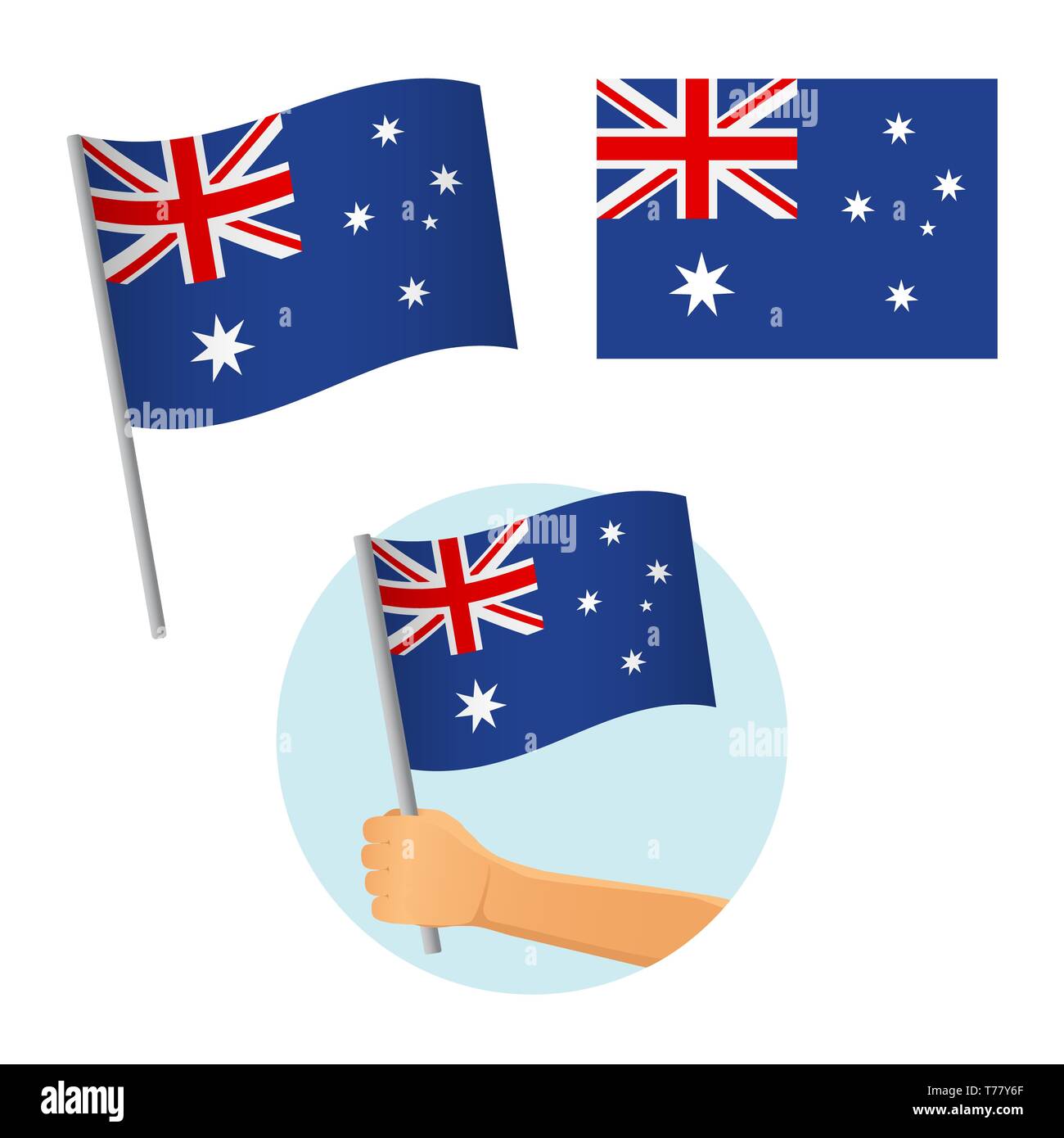 Australia flag in hand. Patriotic background. National flag of ...