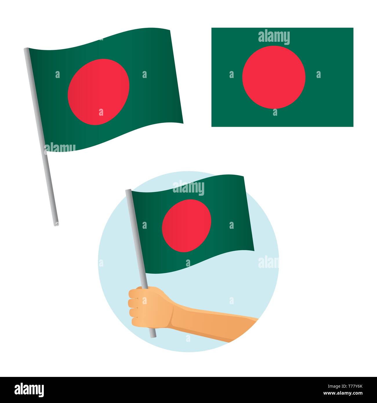 Bangladesh flag in hand. Patriotic background. National flag of ...