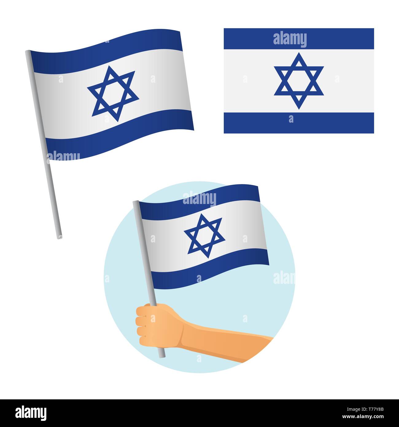Israel flag in hand. Patriotic background. National flag of Israel ...