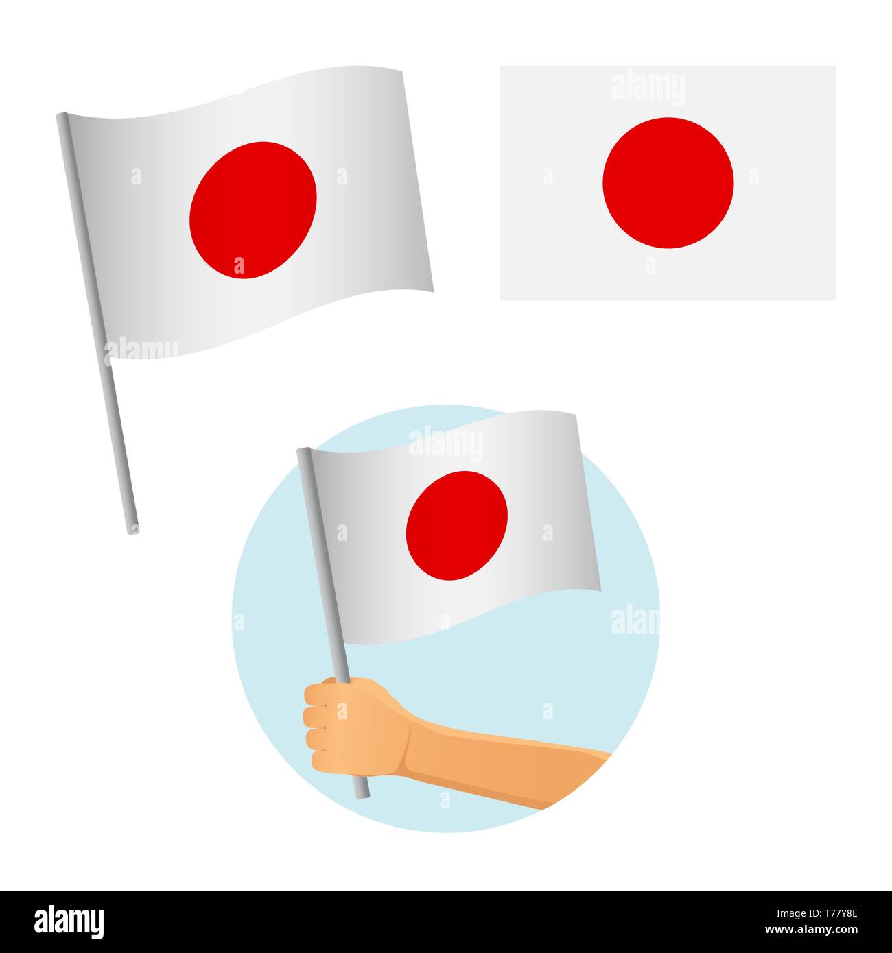 Japan flag in hand. Patriotic background. National flag of Japan ...
