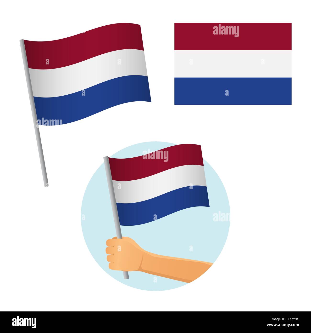 Netherlands flag in hand. Patriotic background. National flag of ...