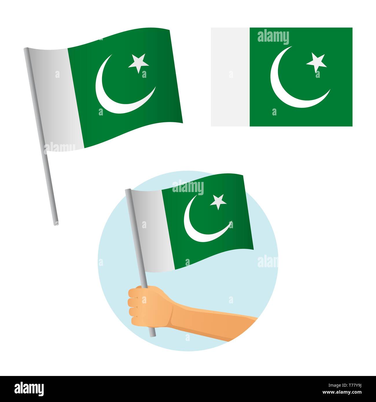 Pakistan flag in hand. Patriotic background. National flag of Pakistan ...