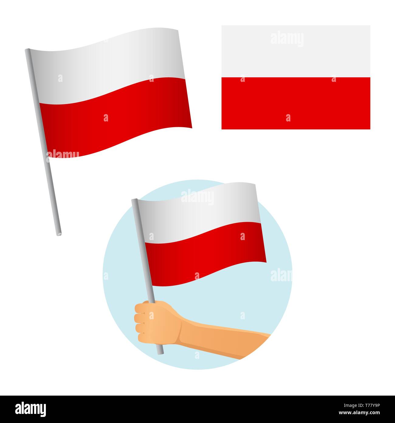 Poland flag in hand. Patriotic background. National flag of Poland ...