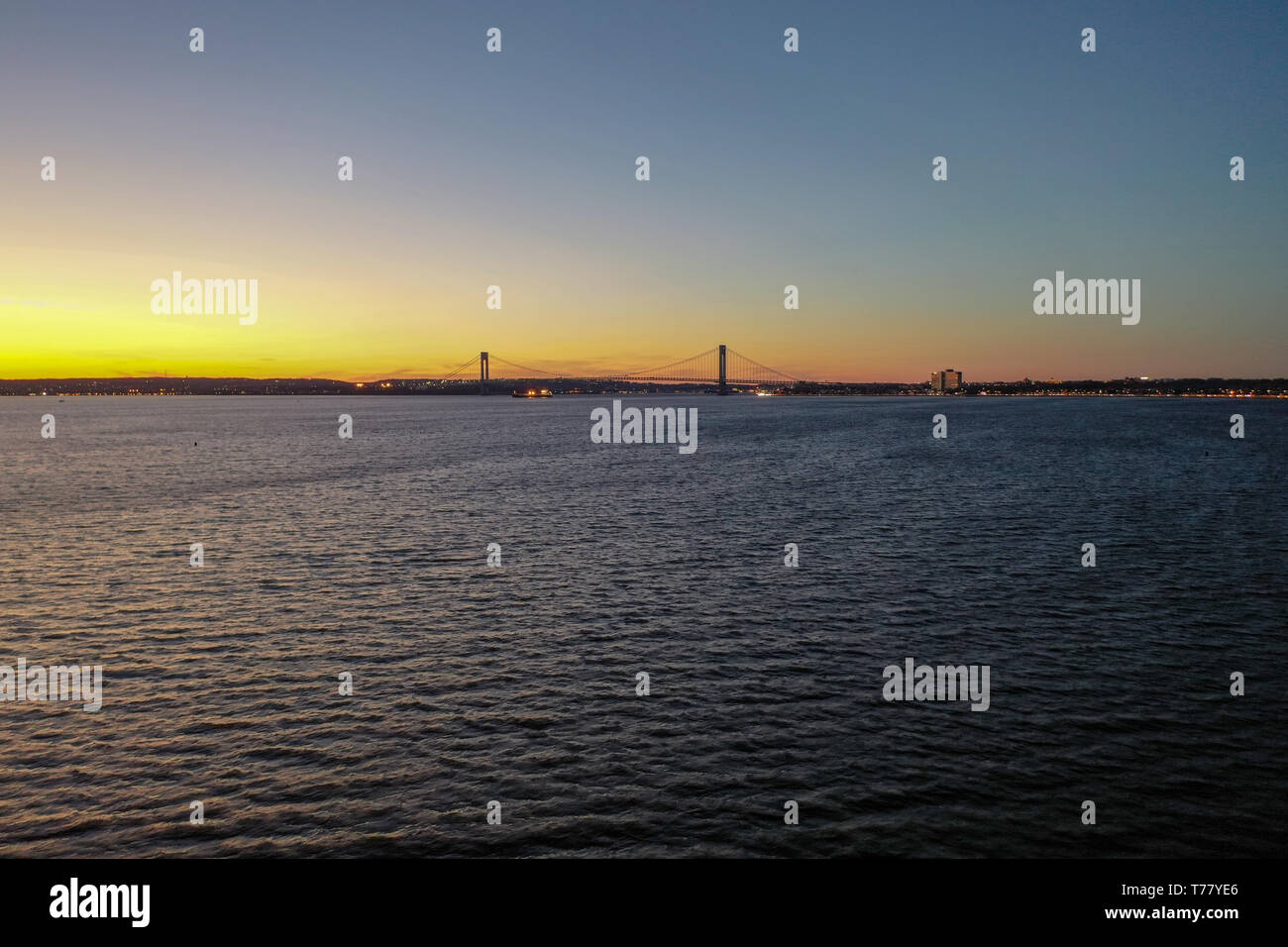 Aerial view verrazano bridge new hi-res stock photography and images ...