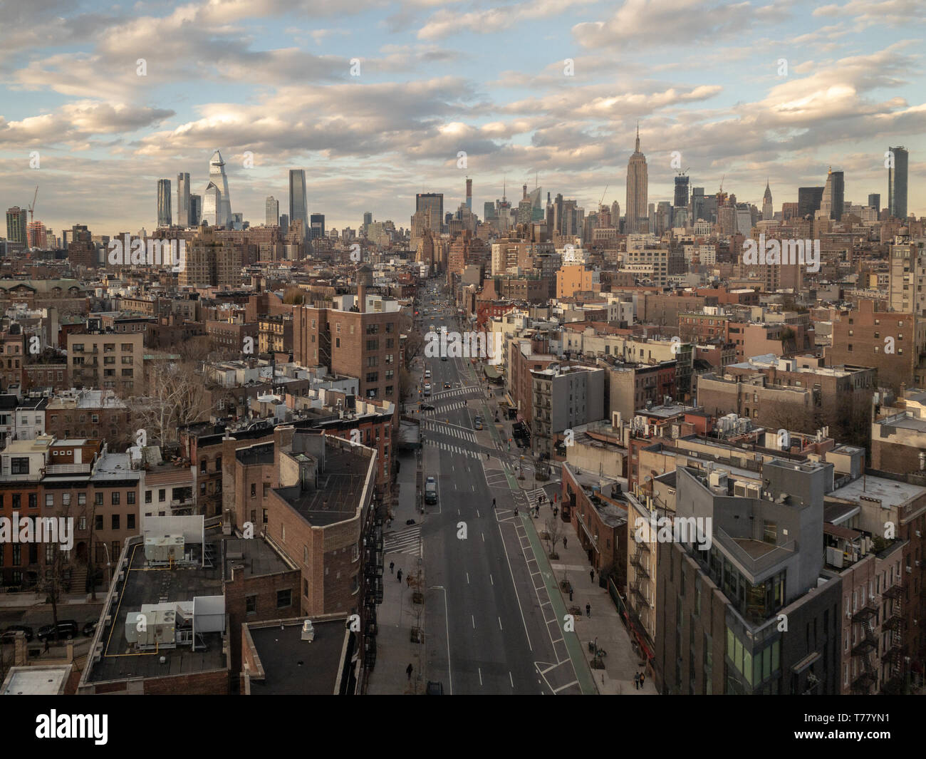 Midtown Manhattan panoramic skyline looking North in New York City ...