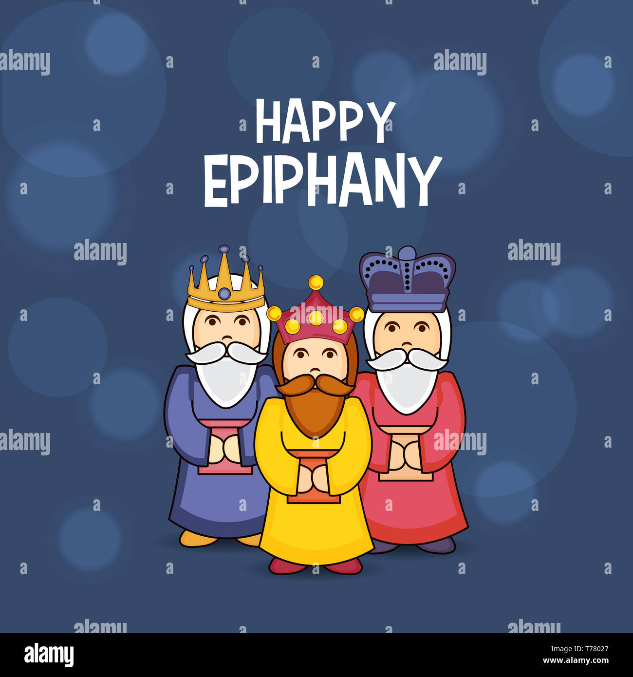 Vector illustration of a background for Happy Epiphany Stock Photo - Alamy
