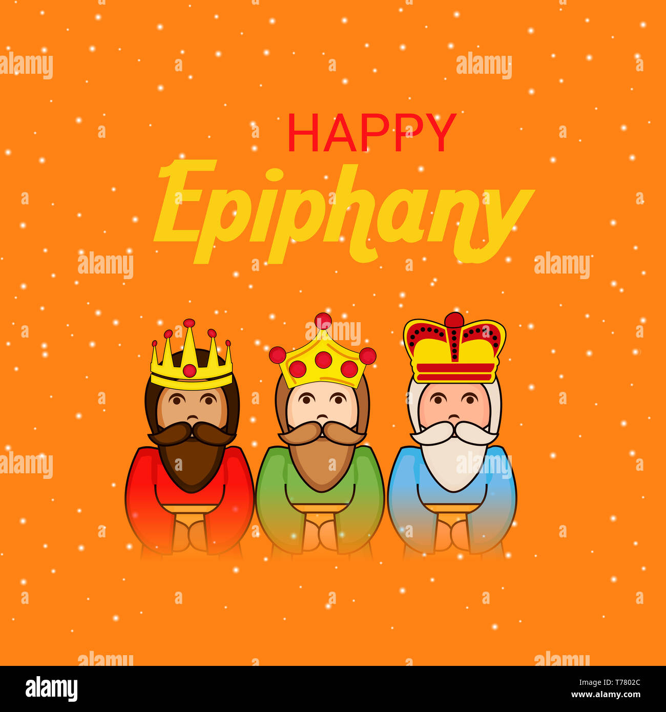 Vector illustration of a background for Happy Epiphany Stock Photo - Alamy