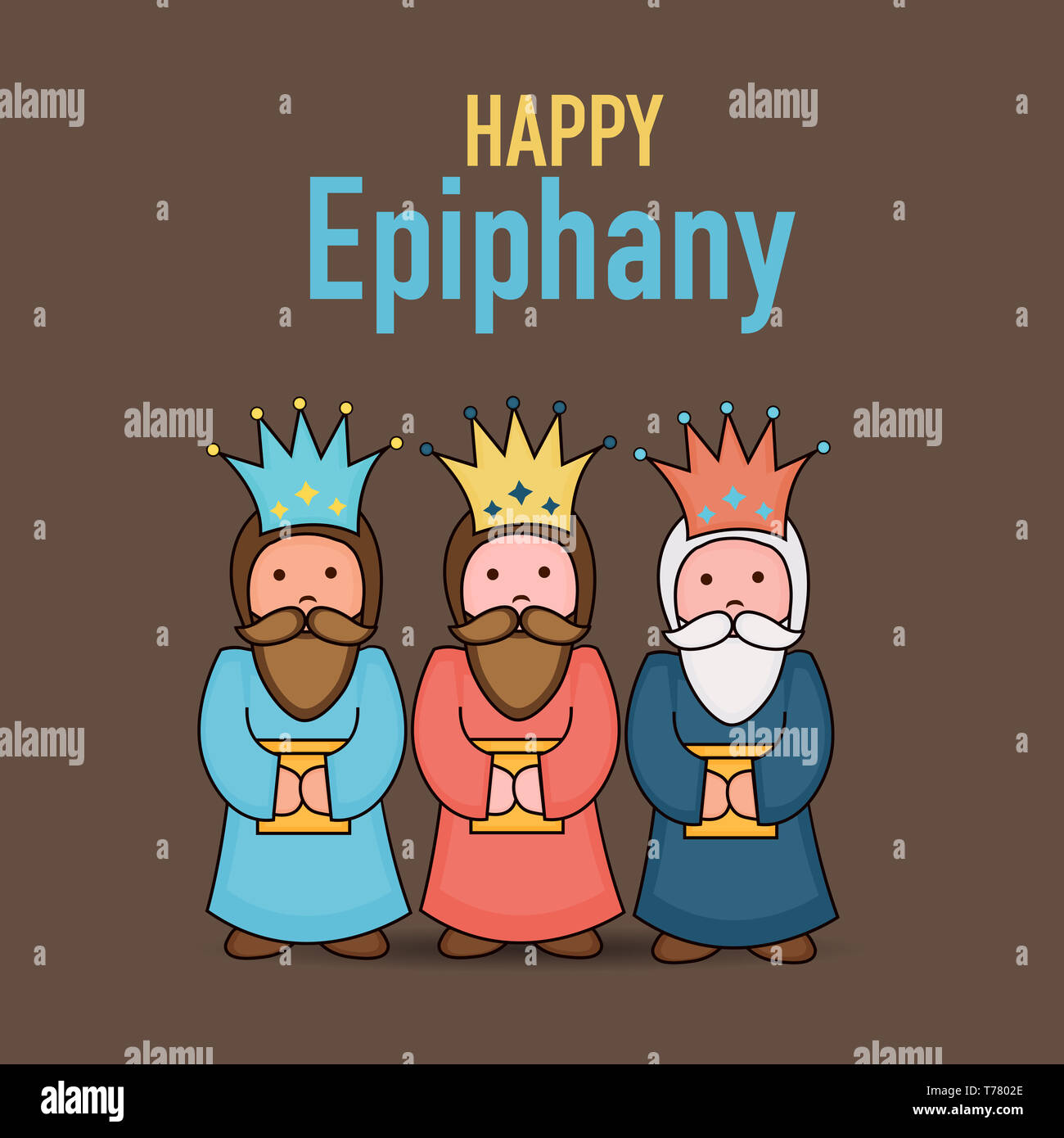 Vector illustration of a background for Happy Epiphany Stock Photo - Alamy