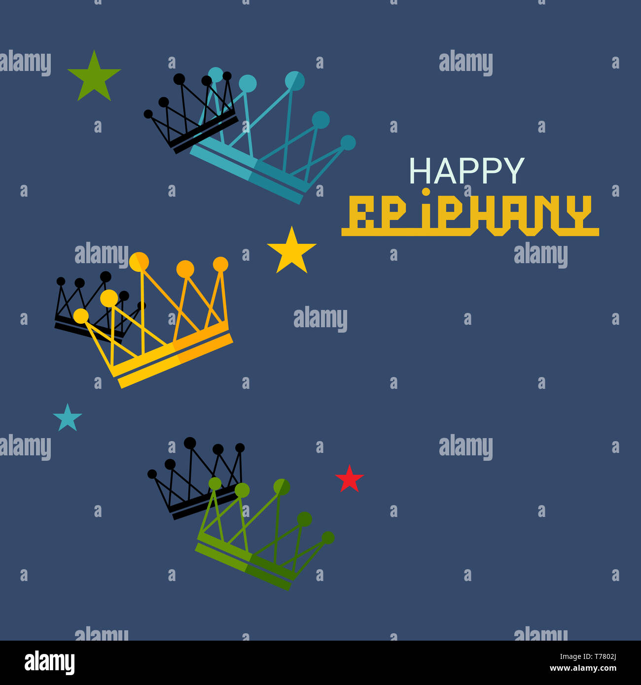 Vector illustration of a background for Happy Epiphany Stock Photo - Alamy