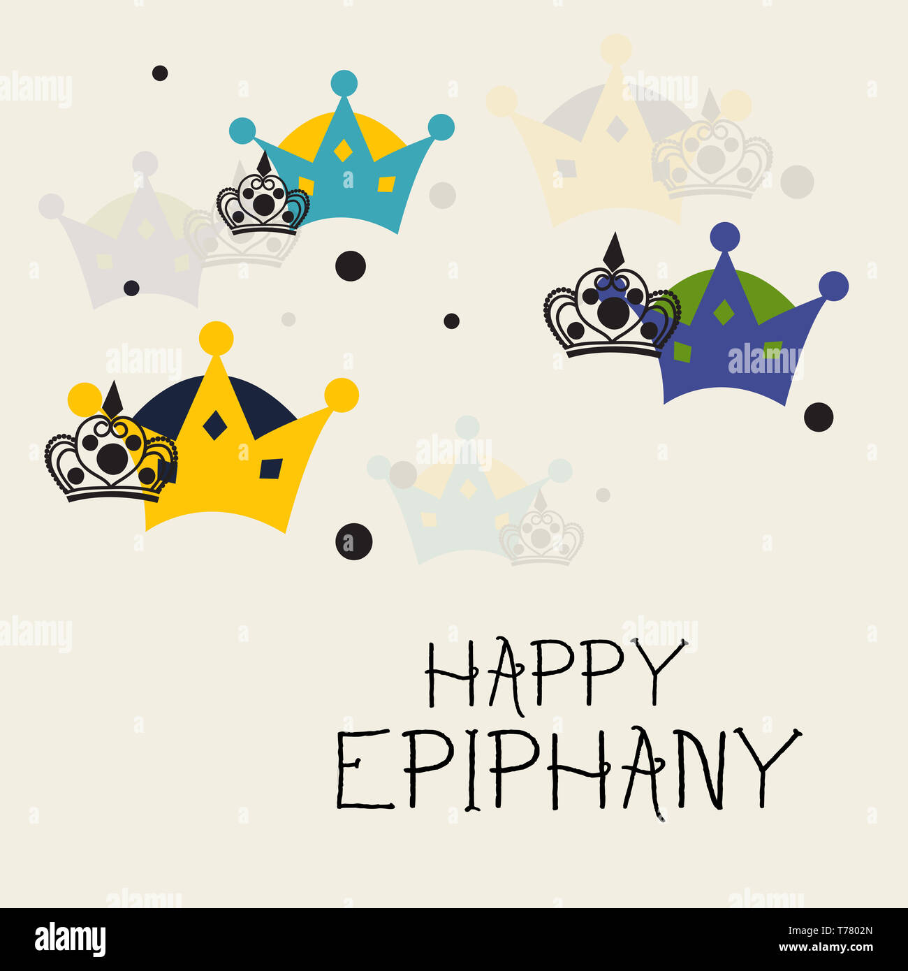 Vector illustration of a background for Happy Epiphany Stock Photo - Alamy