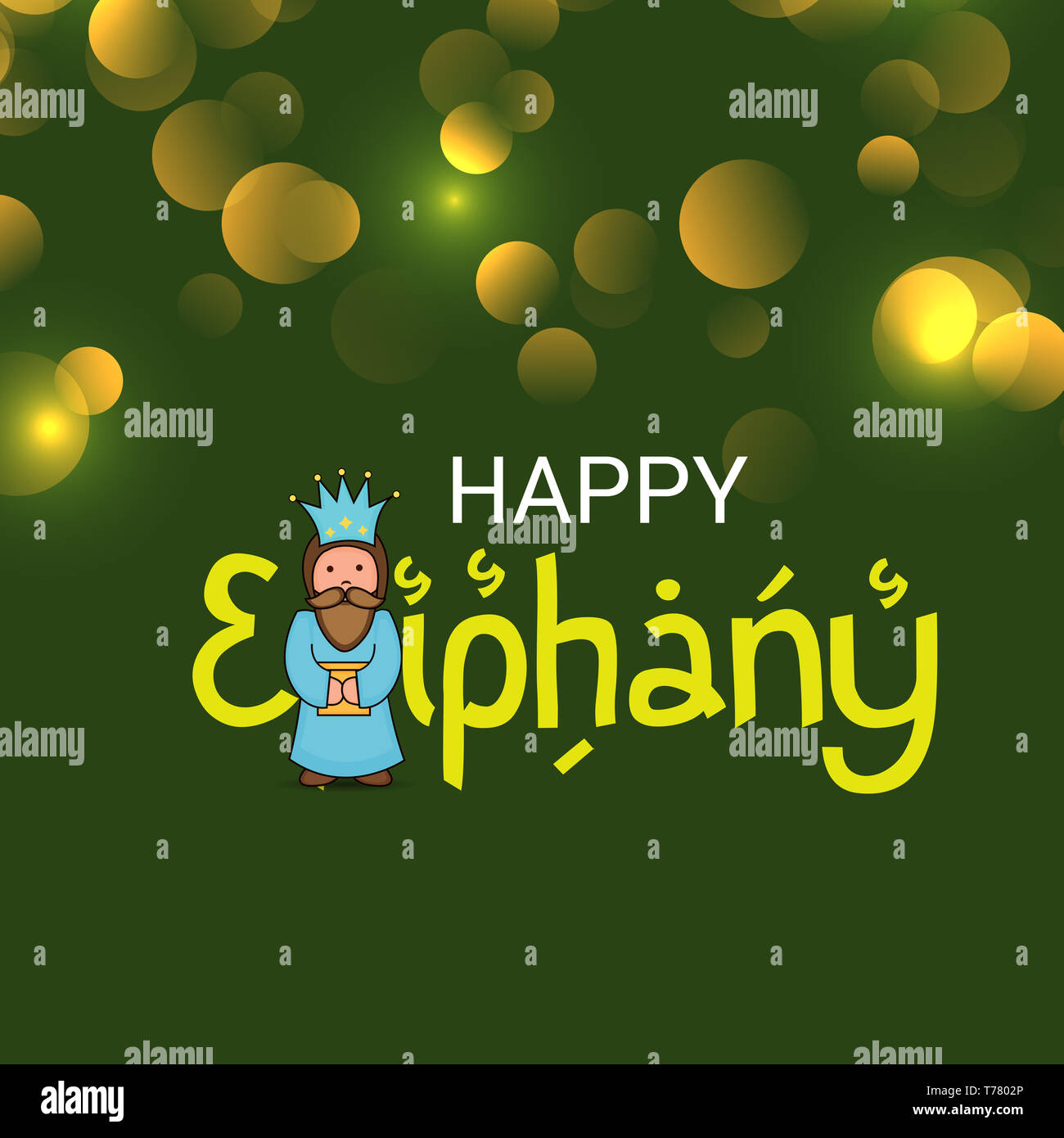 Vector illustration of a background for Happy Epiphany Stock Photo - Alamy