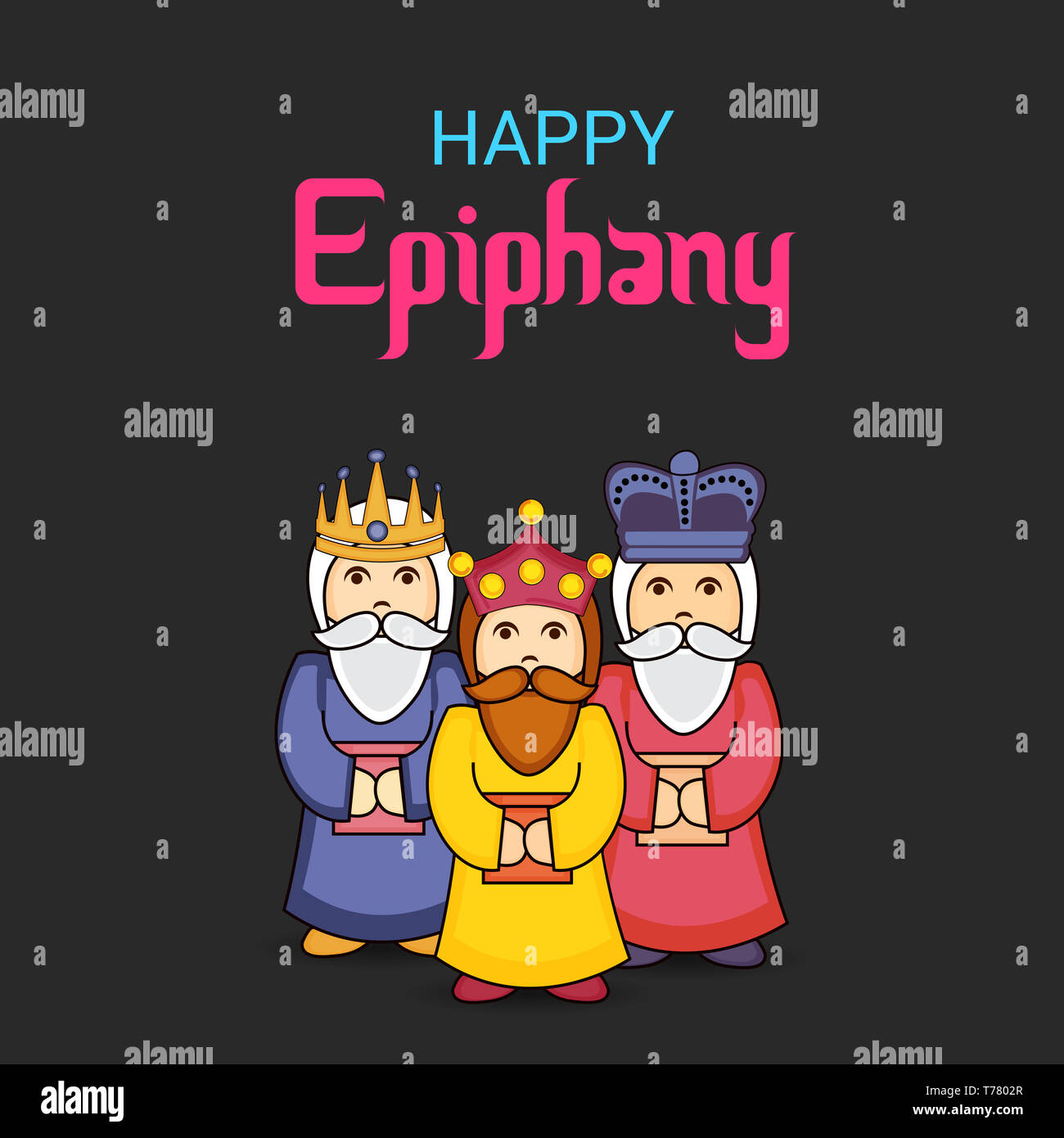 Vector illustration of a background for Happy Epiphany Stock Photo - Alamy