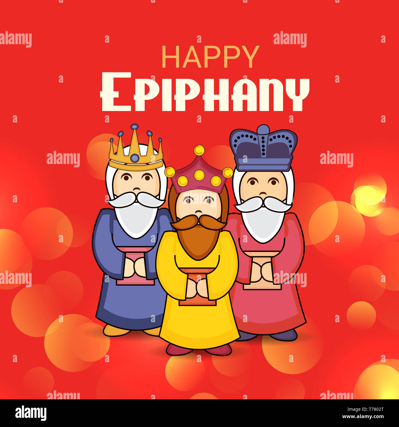 Vector illustration of a background for Happy Epiphany Stock Photo - Alamy