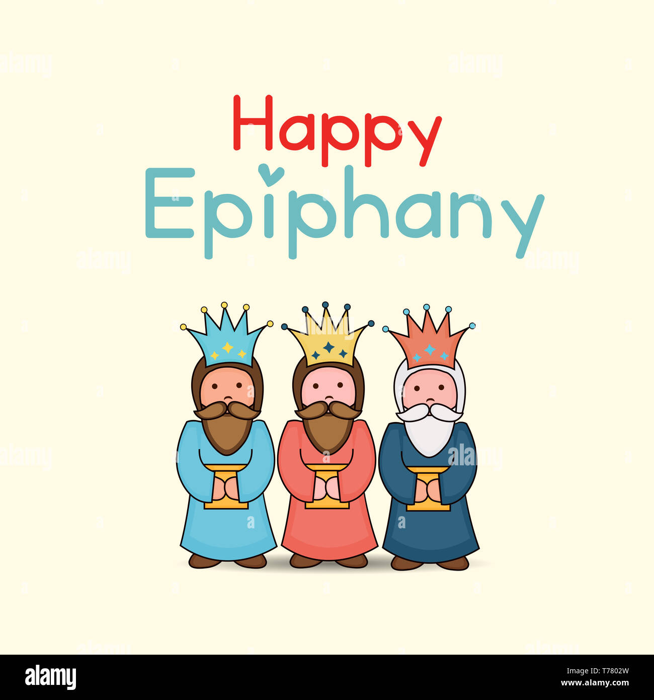 Vector illustration of a background for Happy Epiphany Stock Photo - Alamy