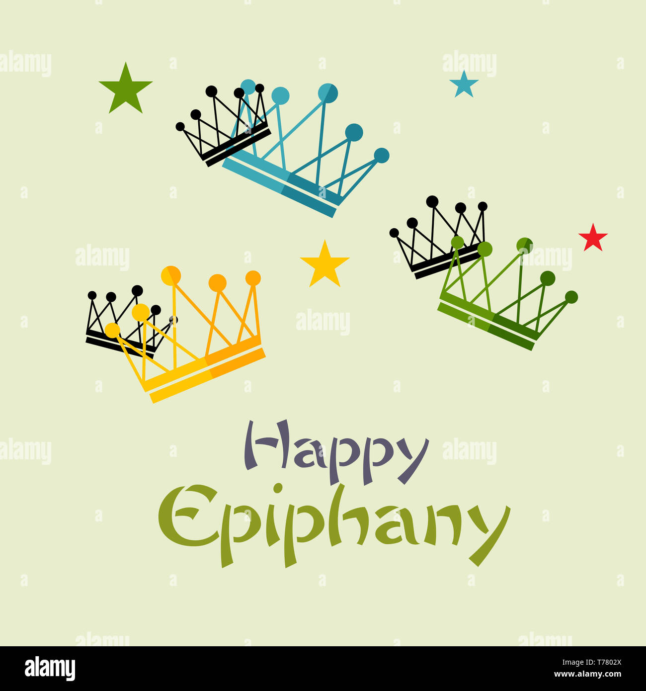 Vector illustration of a background for Happy Epiphany Stock Photo - Alamy