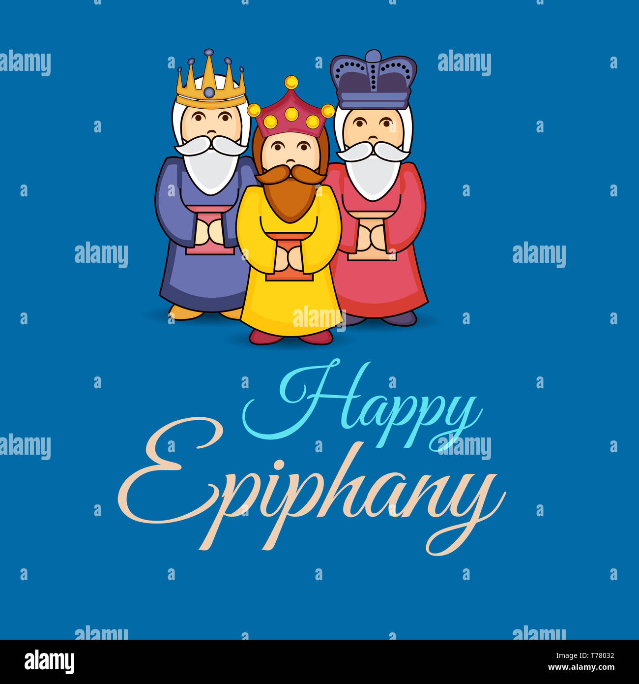 Vector illustration of a background for Happy Epiphany Stock Photo - Alamy