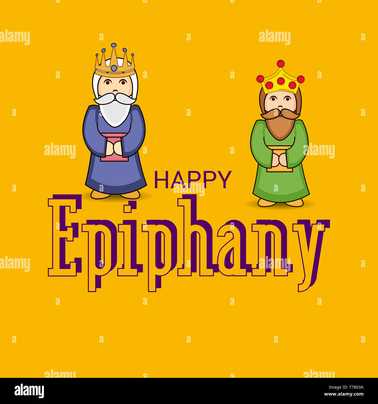 Vector illustration of a background for Happy Epiphany Stock Photo - Alamy