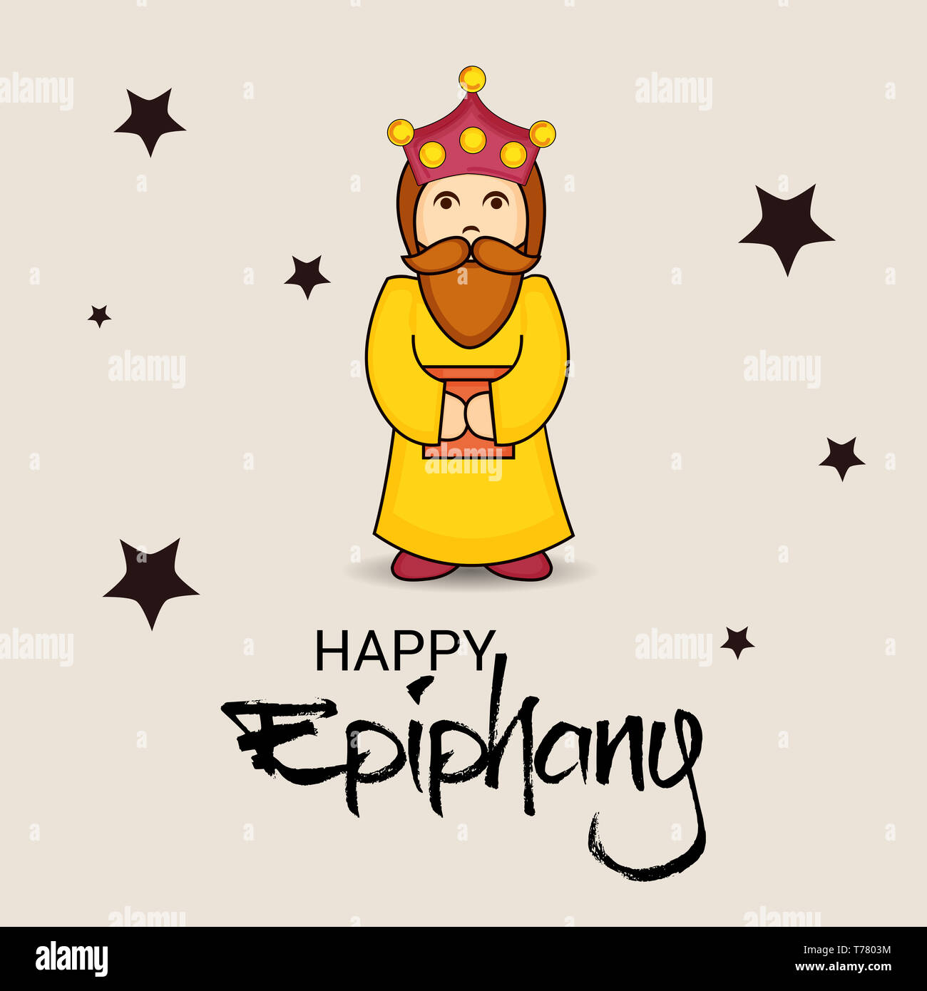 Vector illustration of a background for Happy Epiphany Stock Photo - Alamy