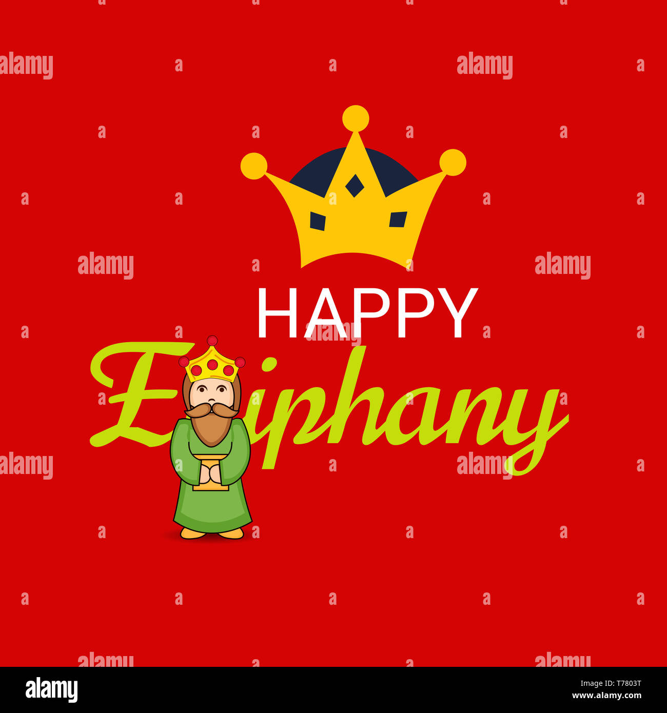 Vector illustration of a background for Happy Epiphany Stock Photo - Alamy