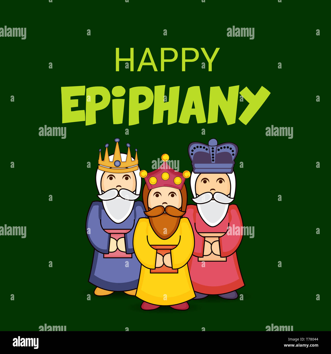 Vector illustration of a background for Happy Epiphany Stock Photo - Alamy