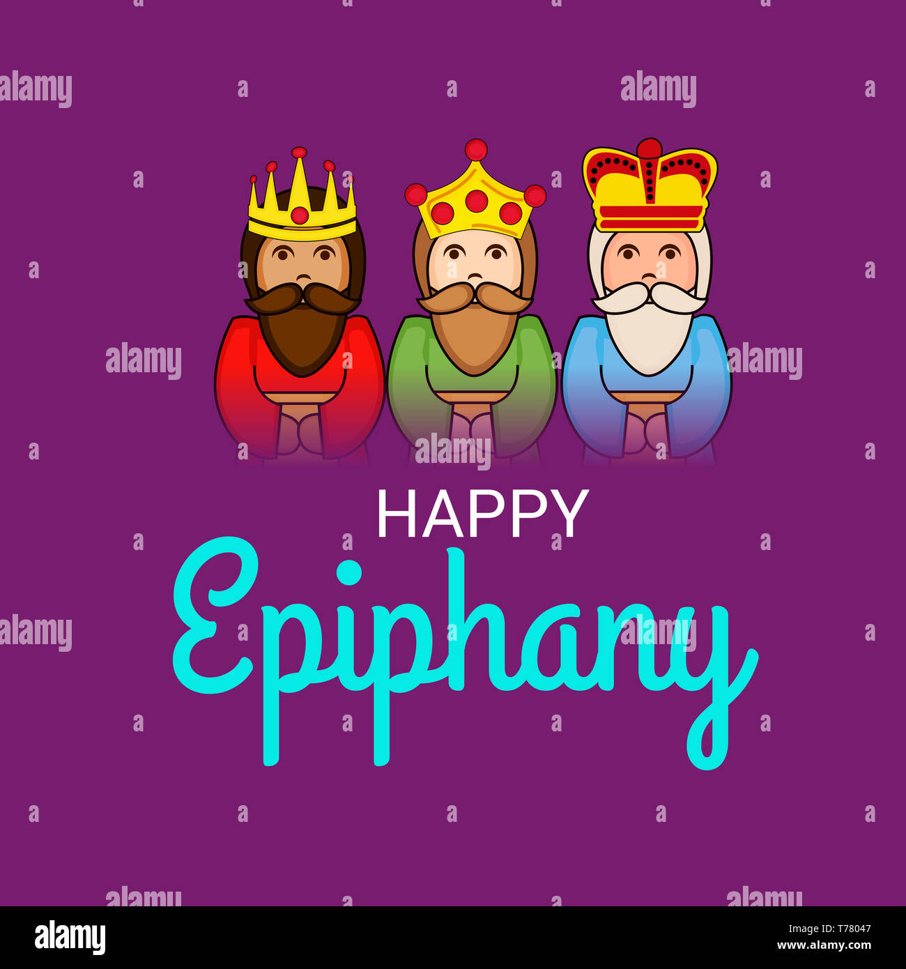 Vector illustration of a background for Happy Epiphany Stock Photo - Alamy